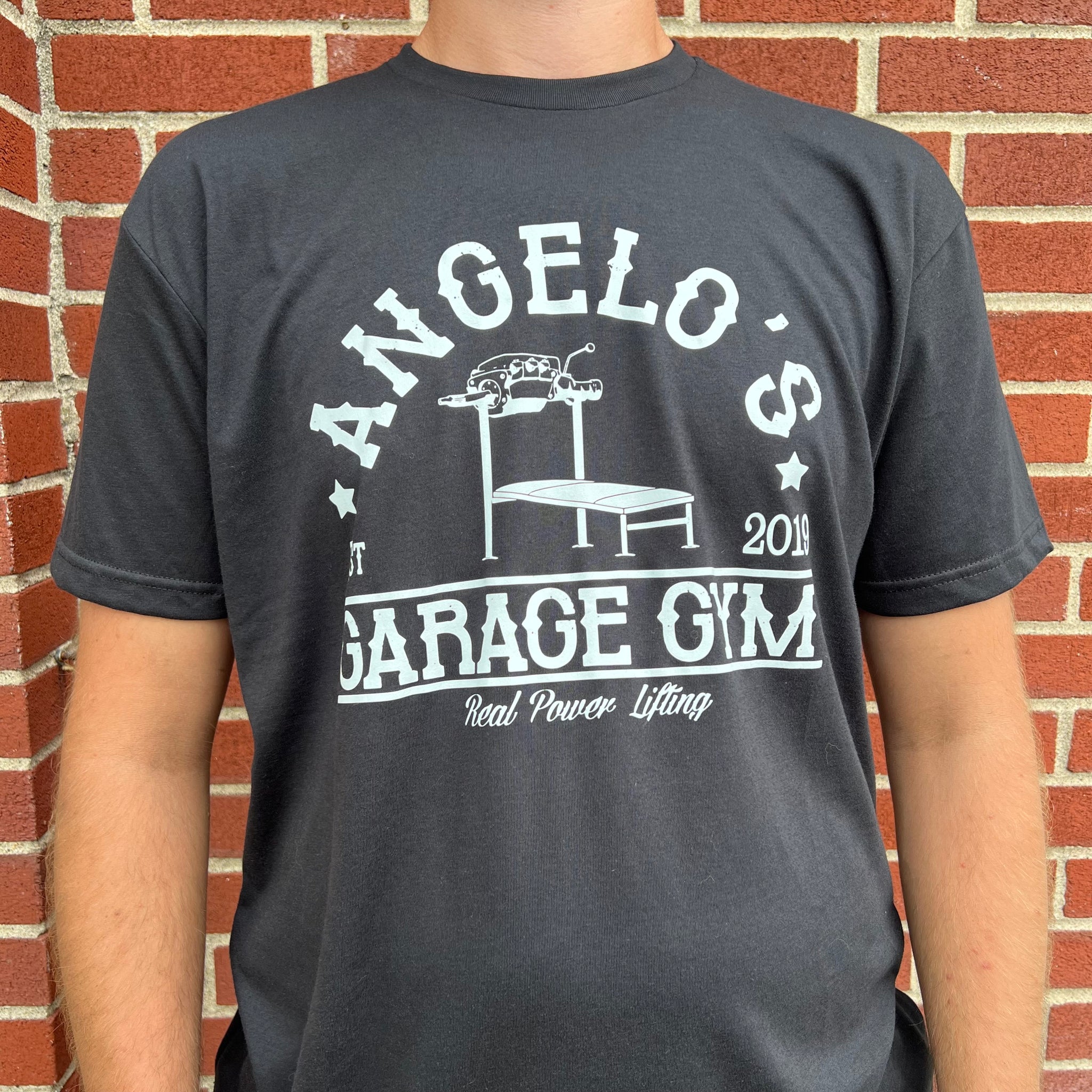 Angelo's Garage Gym T-Shirt – Tangelo Racing LLC